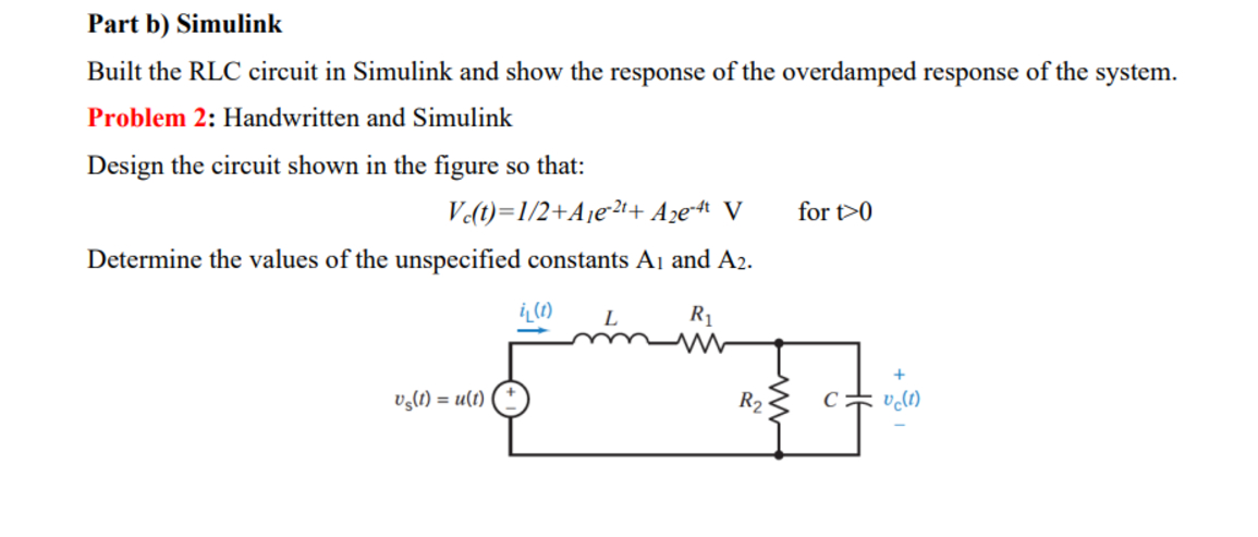 Solved DO ﻿NOT DO ﻿SIMULINK PART Part | Chegg.com