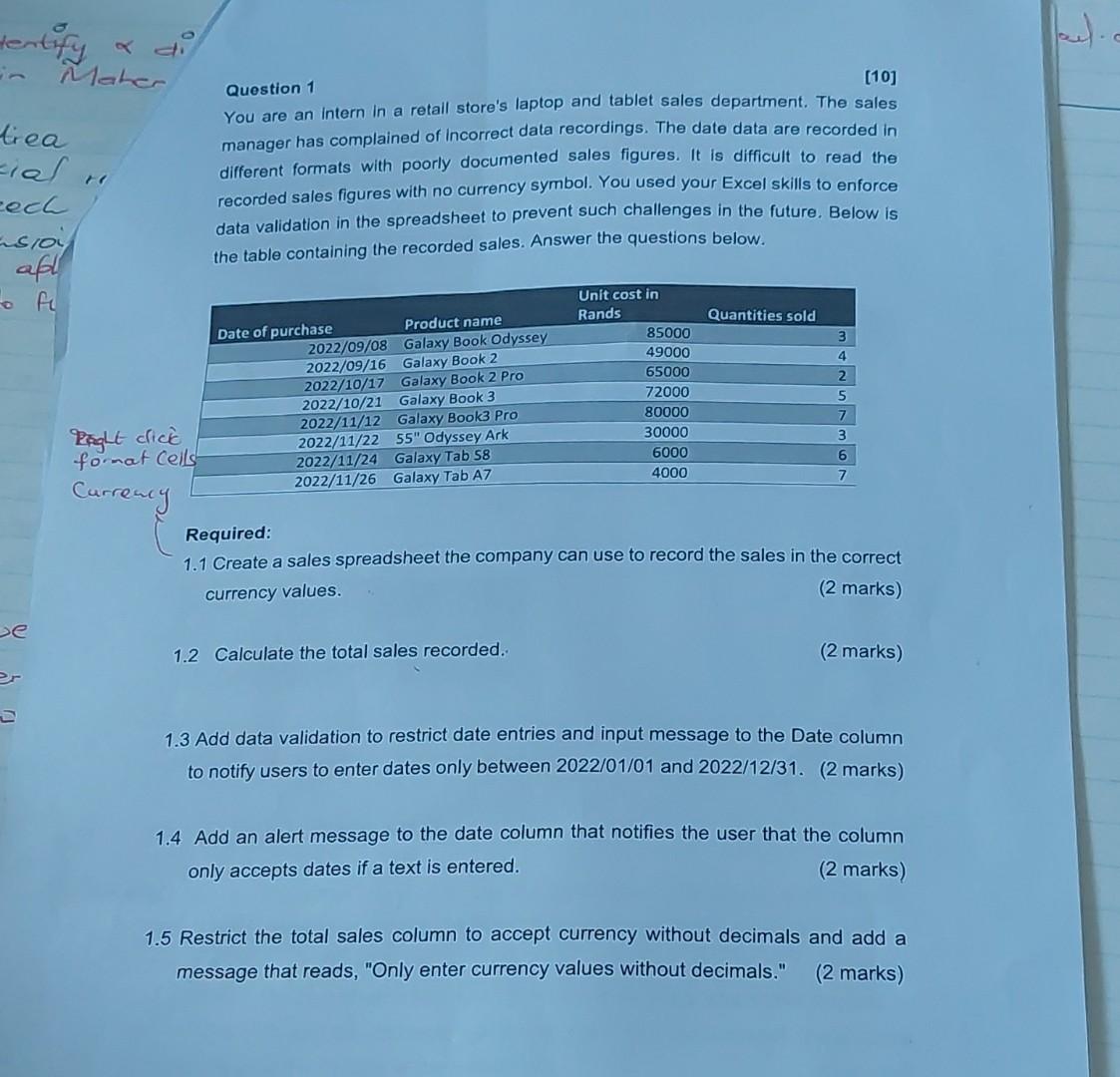 Solved restrict the total sales column to accept currency | Chegg.com