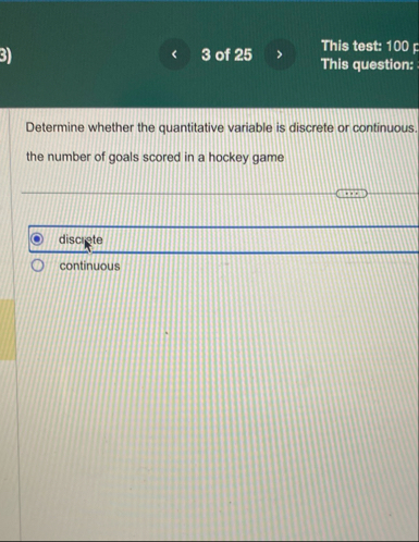 Solved 3 ﻿of 25This test: 100 ﻿pThis question:Determine | Chegg.com