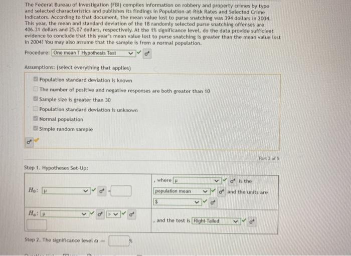 Solved The Federal Bureau of Investigation (FBI) compiles | Chegg.com