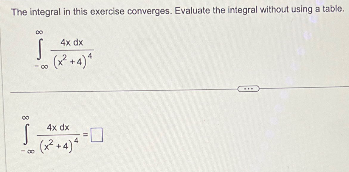 Solved The integral in this exercise converges. Evaluate the | Chegg.com