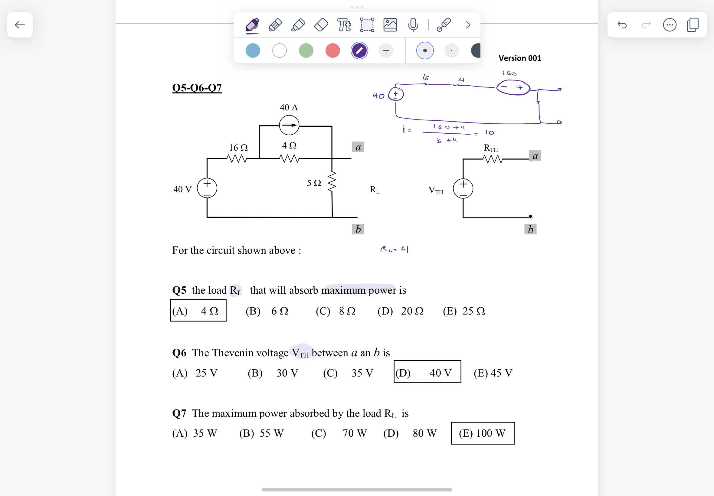 Solved For the circuit shown above :Q5 ﻿the load RL ﻿that | Chegg.com