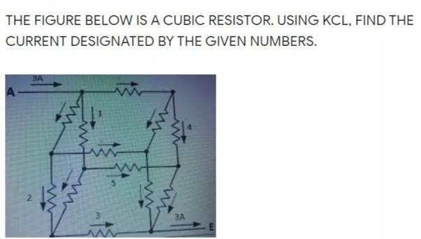Solved THE FIGURE BELOW IS A CUBIC RESISTOR. USING KCL, FIND | Chegg.com