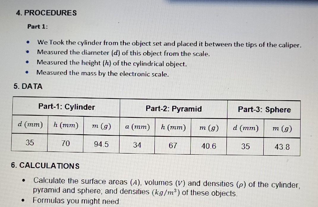 Solved BASIC MEASUREMENTS 1. OBJECTIVES * Understanding how | Chegg.com