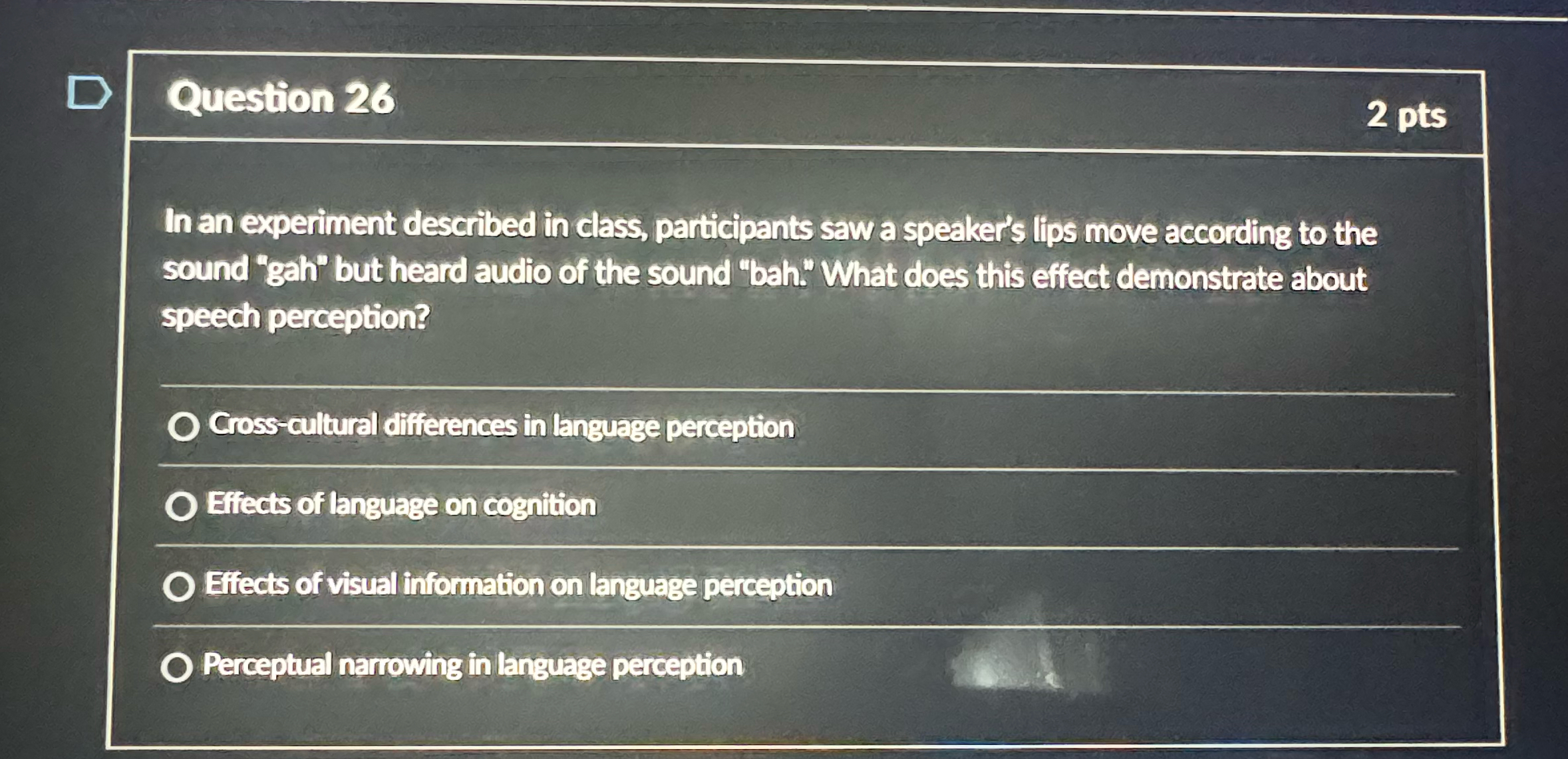 Solved Question 262 ﻿ptsIn an experiment described in class, | Chegg.com