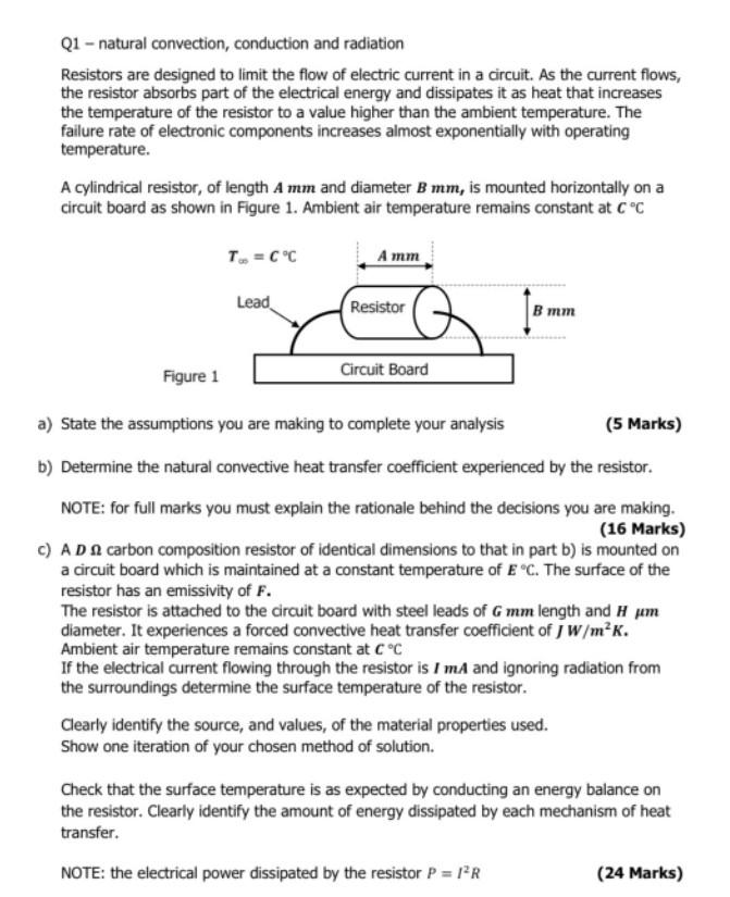 Solved Q1 - natural convection, conduction and radiation | Chegg.com