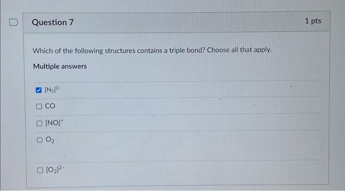 Solved Question 7 Which of the following structures contains | Chegg.com