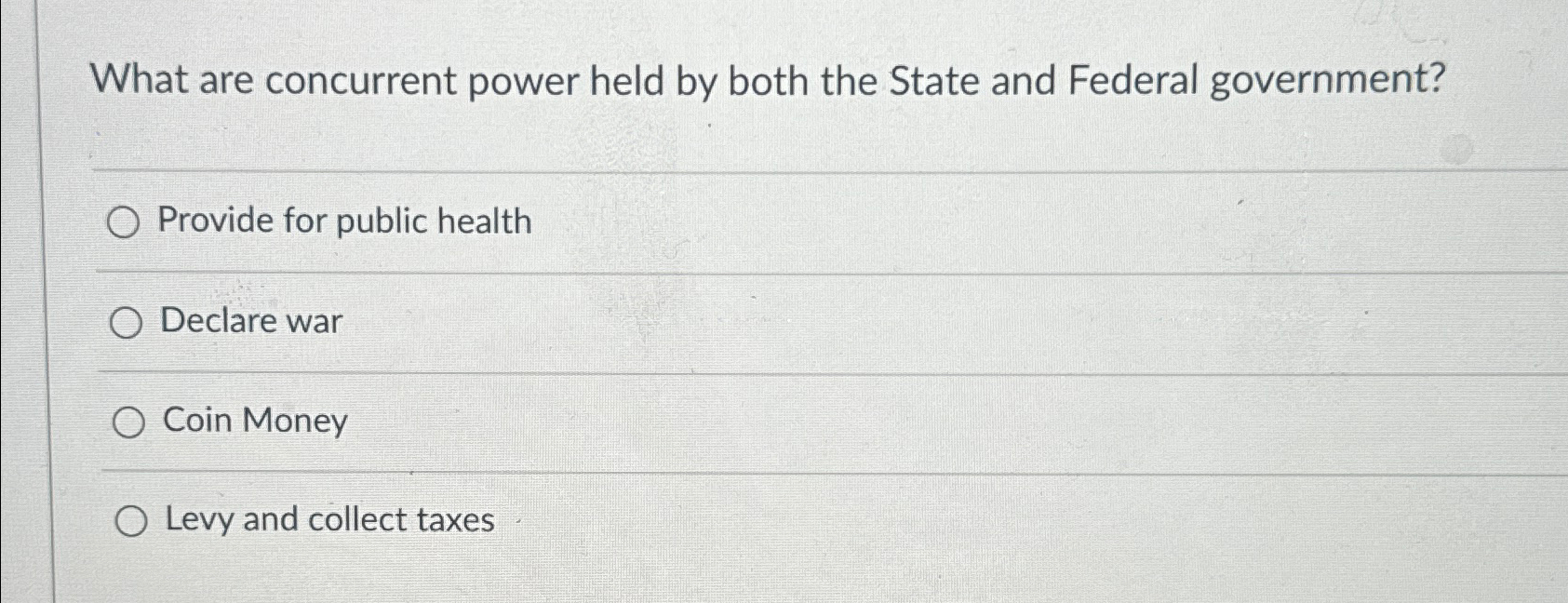 Solved What are concurrent power held by both the State and | Chegg.com