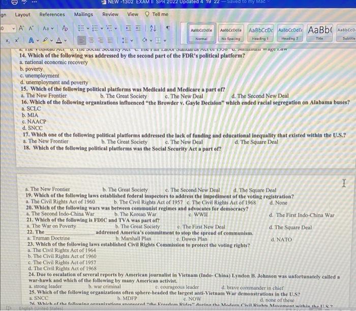 in References y Normal Title Layout Mailings Review | Chegg.com