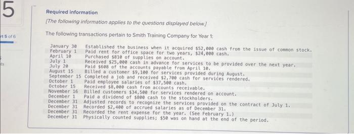 Solved Required information The following information | Chegg.com