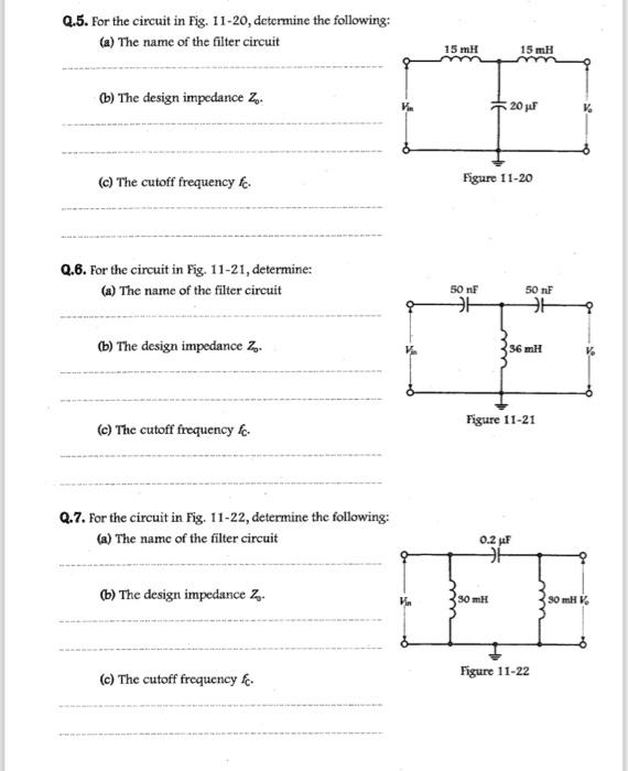 Solved Q.7. For the circuit in Fig. 11-22, determine the | Chegg.com