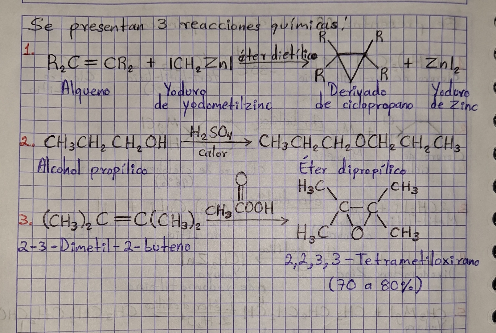 Coloque el nombre de cada reaccion y escriba un | Chegg.com