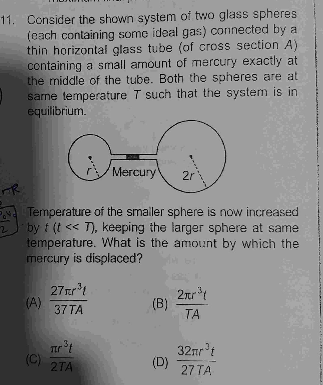 Solved 1. Consider the shown system of two glass spheres | Chegg.com
