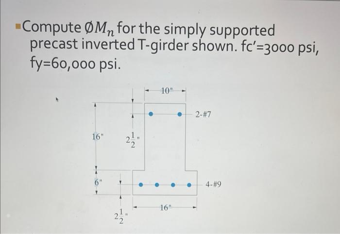 Solved - Compute ∅Mn for the simply supported precast | Chegg.com