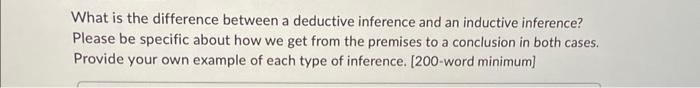 What is the difference between a deductive inference | Chegg.com