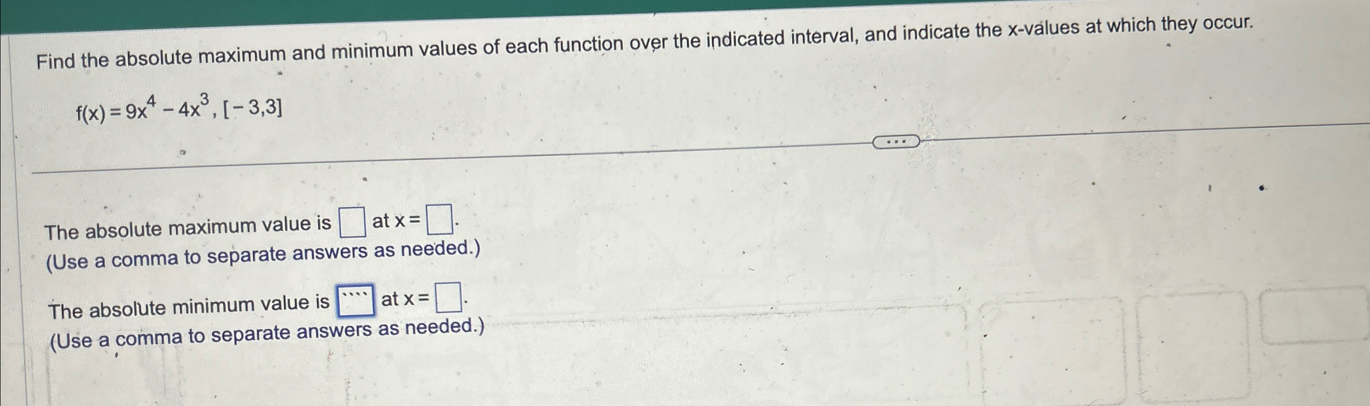Solved Find The Absolute Maximum And Minimum Values Of Each