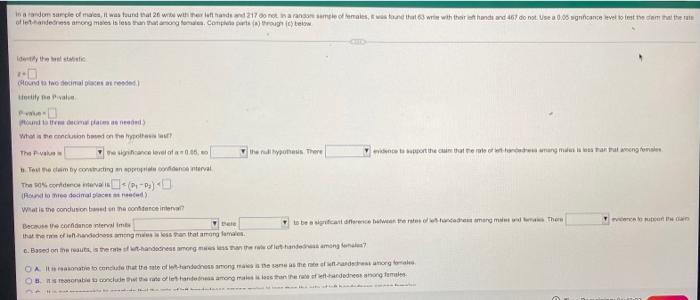 Solved in a random sample of males, it was found that 20 | Chegg.com