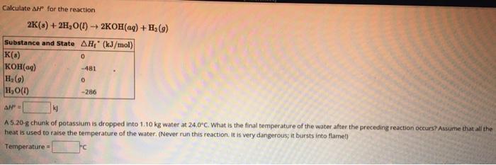 Solved Calculate AH. for the reaction 2 | Chegg.com