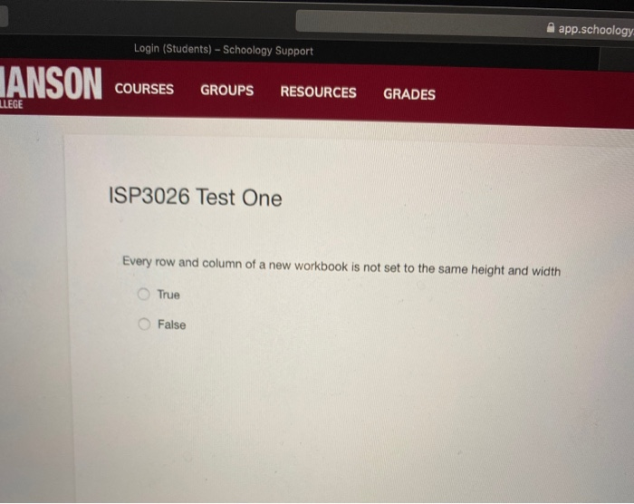 Solved app.schoology Login (Students) - Schoology Support | Chegg.com