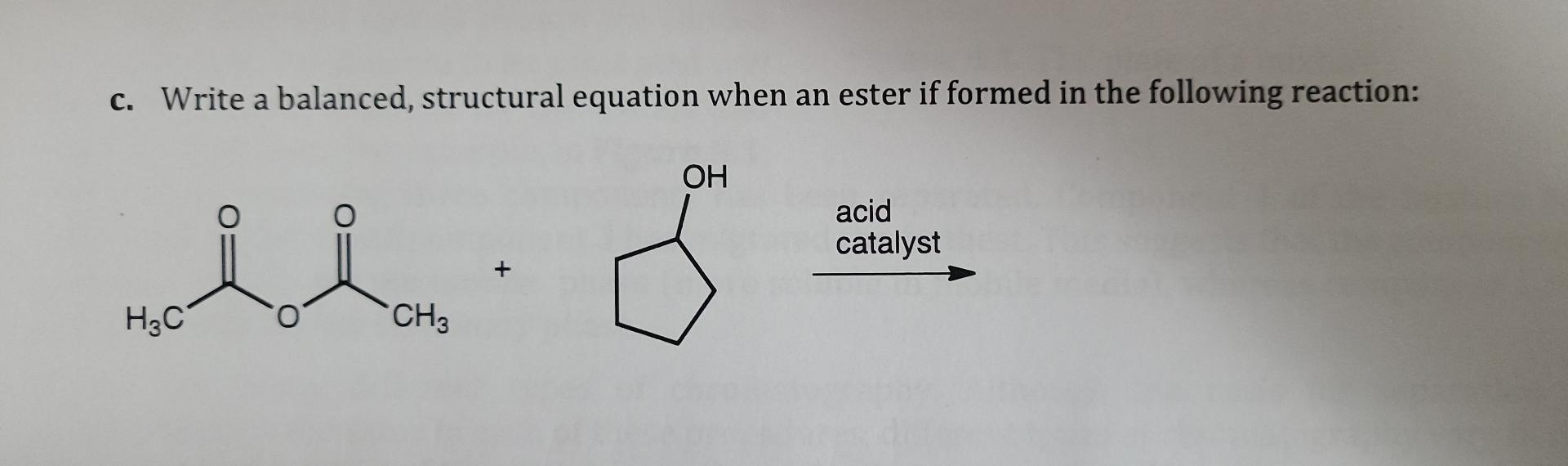 Solved c. Write a balanced, structural equation when an | Chegg.com