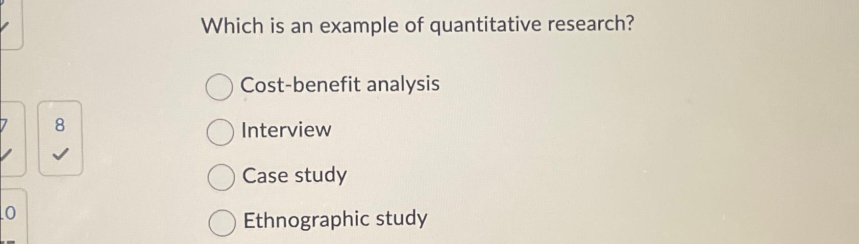 Solved Which is an example of quantitative | Chegg.com