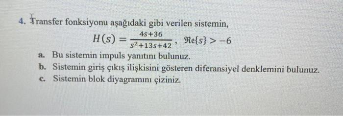 Solved The system whose transfer function is given as | Chegg.com