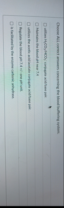 Solved Choose ALL correct answers concerning the blood | Chegg.com