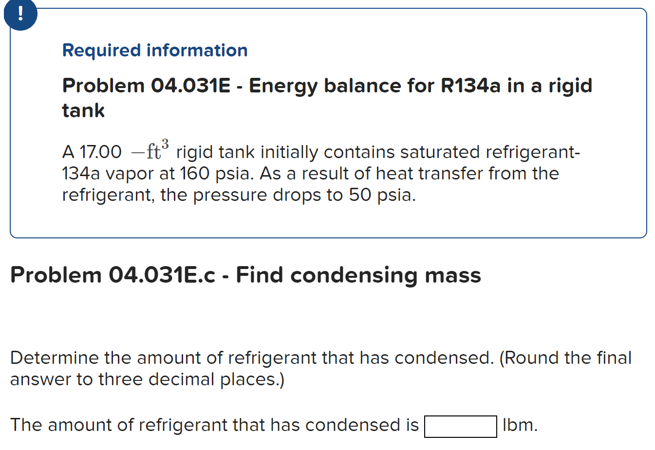 Solved !Required informationProblem 04.031E - ﻿Energy | Chegg.com