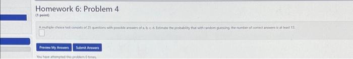Solved Homework 6: Problem 4 (1 point) A multiple-choice | Chegg.com