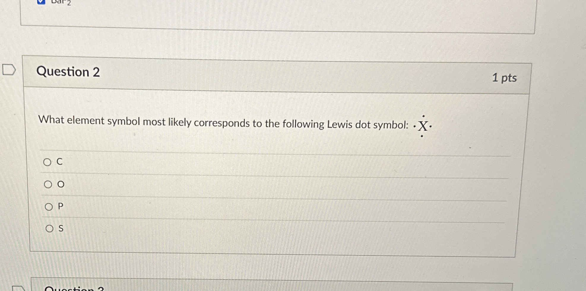 Solved Question 2What element symbol most likely corresponds | Chegg.com