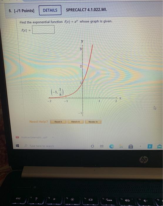 Solved 5. [-/1 Points] DETAILS SPRECALC7 4.1.022.MI. Find | Chegg.com