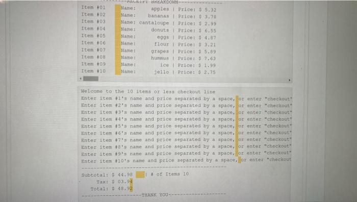 Solved Use the code provided in the class ReceiptMaker and | Chegg.com