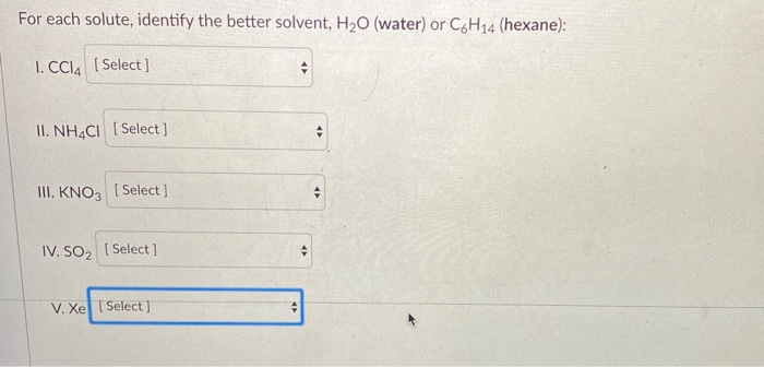 Solved Identify the principal type of solute-solvent | Chegg.com