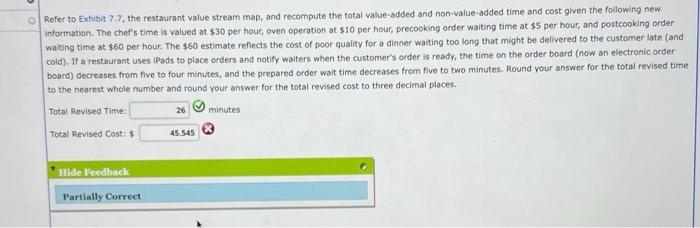 Solved Refer to Exhibit 7.7, the restaurant value stream | Chegg.com