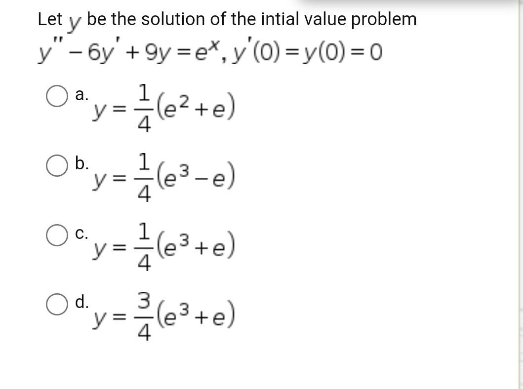 Solved Let y be the solution of the intial value problem | Chegg.com
