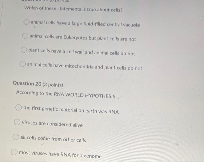 Solved Which of these statements is true about cells? animal | Chegg.com