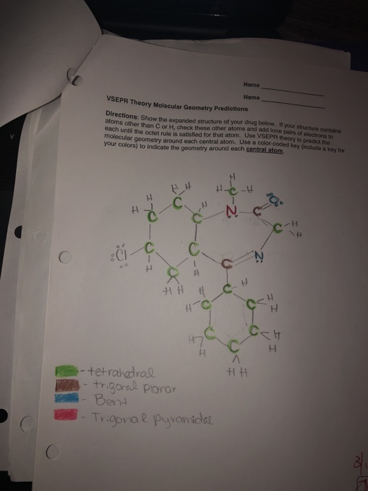 Solved Name Name VSEPR Theory Molecular Geometry Predictions | Chegg.com