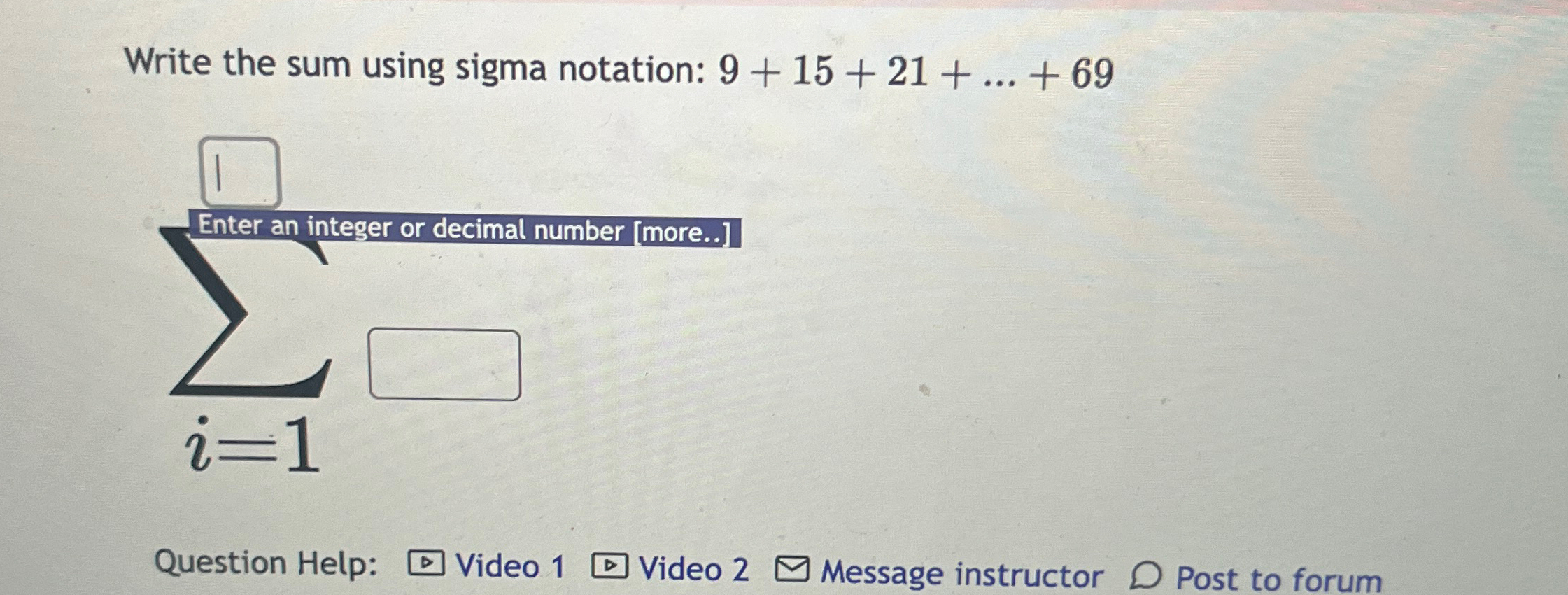 Solved Write the sum using sigma notation: | Chegg.com