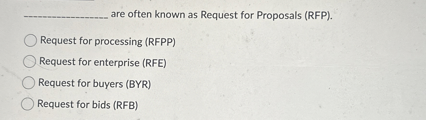 Solved q, ﻿are often known as Request for Proposals | Chegg.com