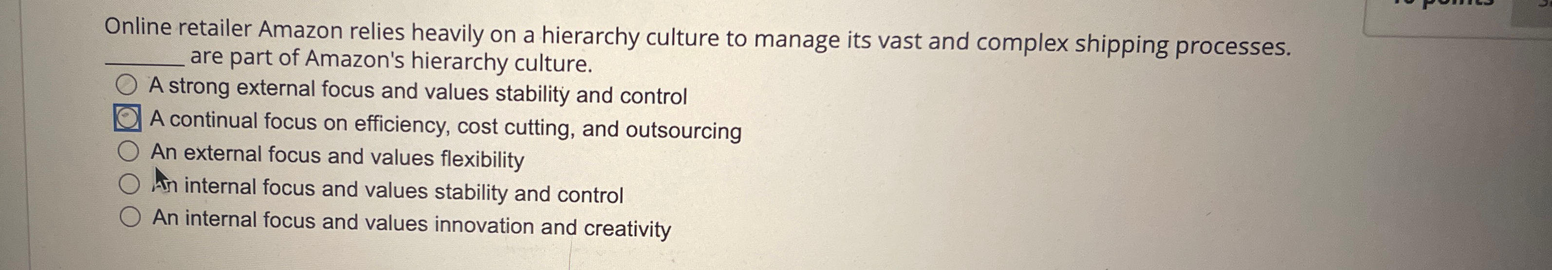 Solved Online retailer Amazon relies heavily on a hierarchy | Chegg.com