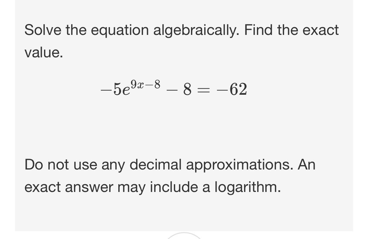 Solved Solve the equation algebraically. Find the exact | Chegg.com