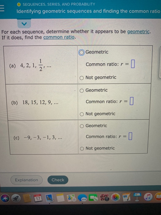 Solved SEQUENCES, SERIES, AND PROBABILITY Identifying | Chegg.com
