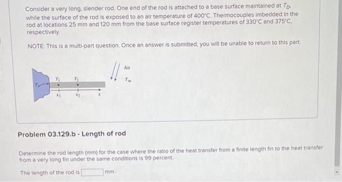 Solved Consider a very long, slender rod. One end of the rod | Chegg.com
