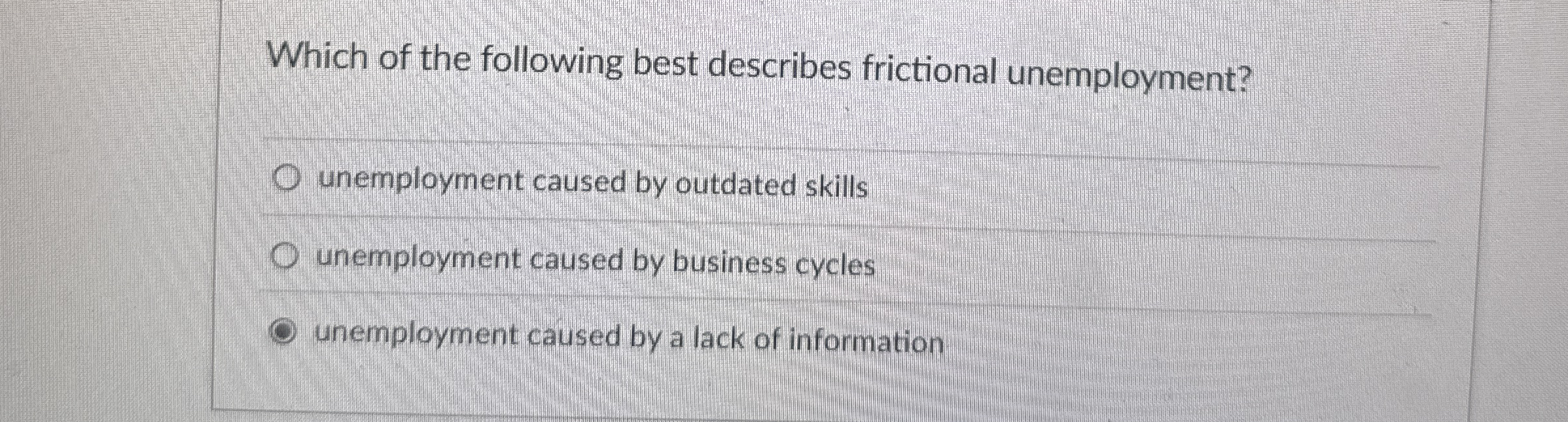 Solved Which of the following best describes frictional | Chegg.com