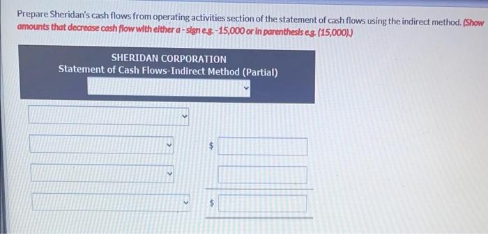 Solved Sheridan Corporation had the following 2025 income | Chegg.com