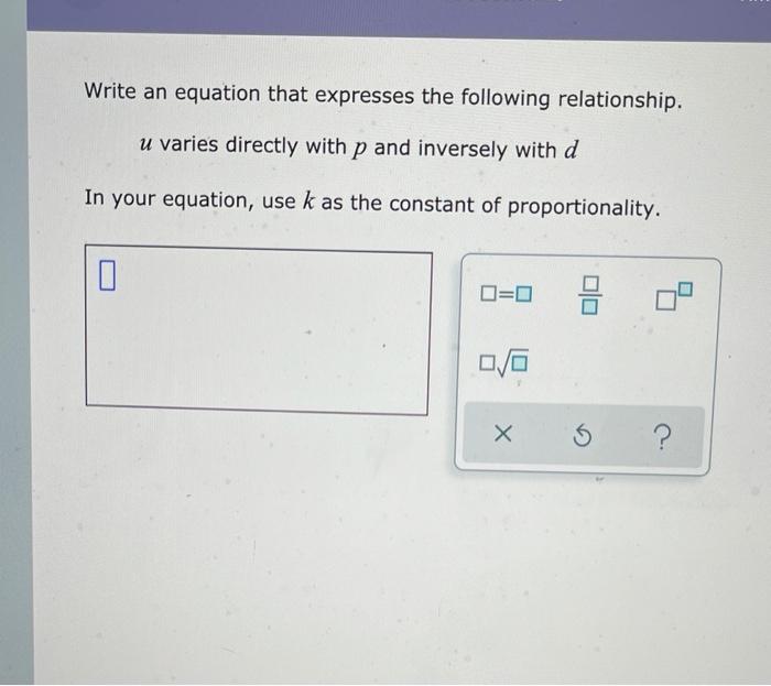 Solved Write An Equation That Expresses The Following