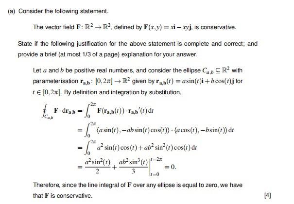 Solved (a) Consider the following statement. The vector | Chegg.com