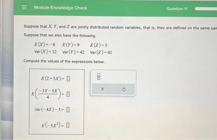 Solved Suppose that X,Y, and Z are jointly distributed | Chegg.com