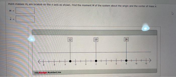 Solved Point-masses my are located on the x-axis as shown. | Chegg.com