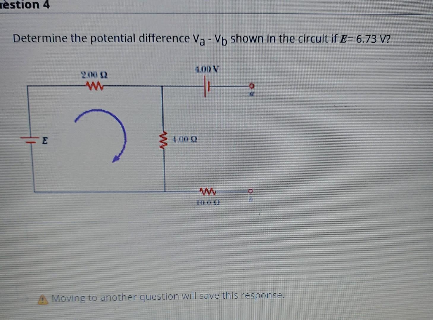 Solved restion 4 Determine the potential difference Va - Vb | Chegg.com